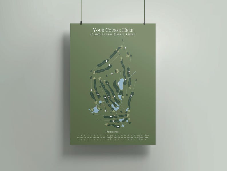 Custom Golf Course Map | Full Colour - Etsy