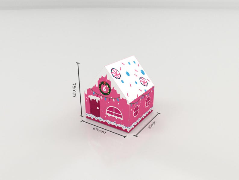 Printable Pink Christmas House Village Advent Calendar (DIY PDF) - Etsy