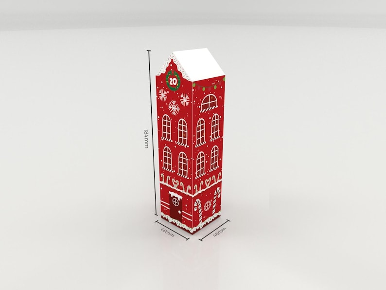 Printable Red Christmas House Village Advent Calendar (DIY PDF) - Etsy