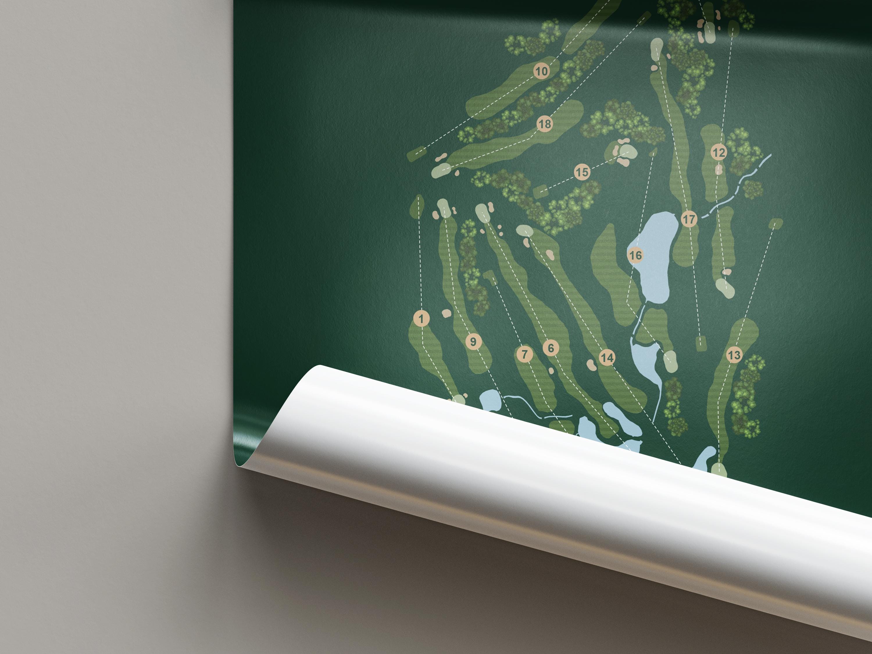 Custom Golf Course Map | Full Colour - Etsy