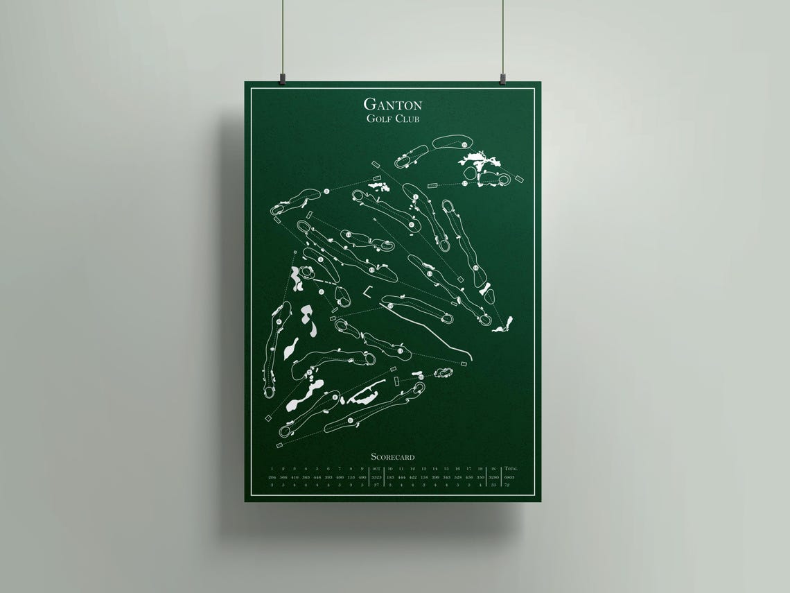 Ganton Golf Course Map - Etsy UK