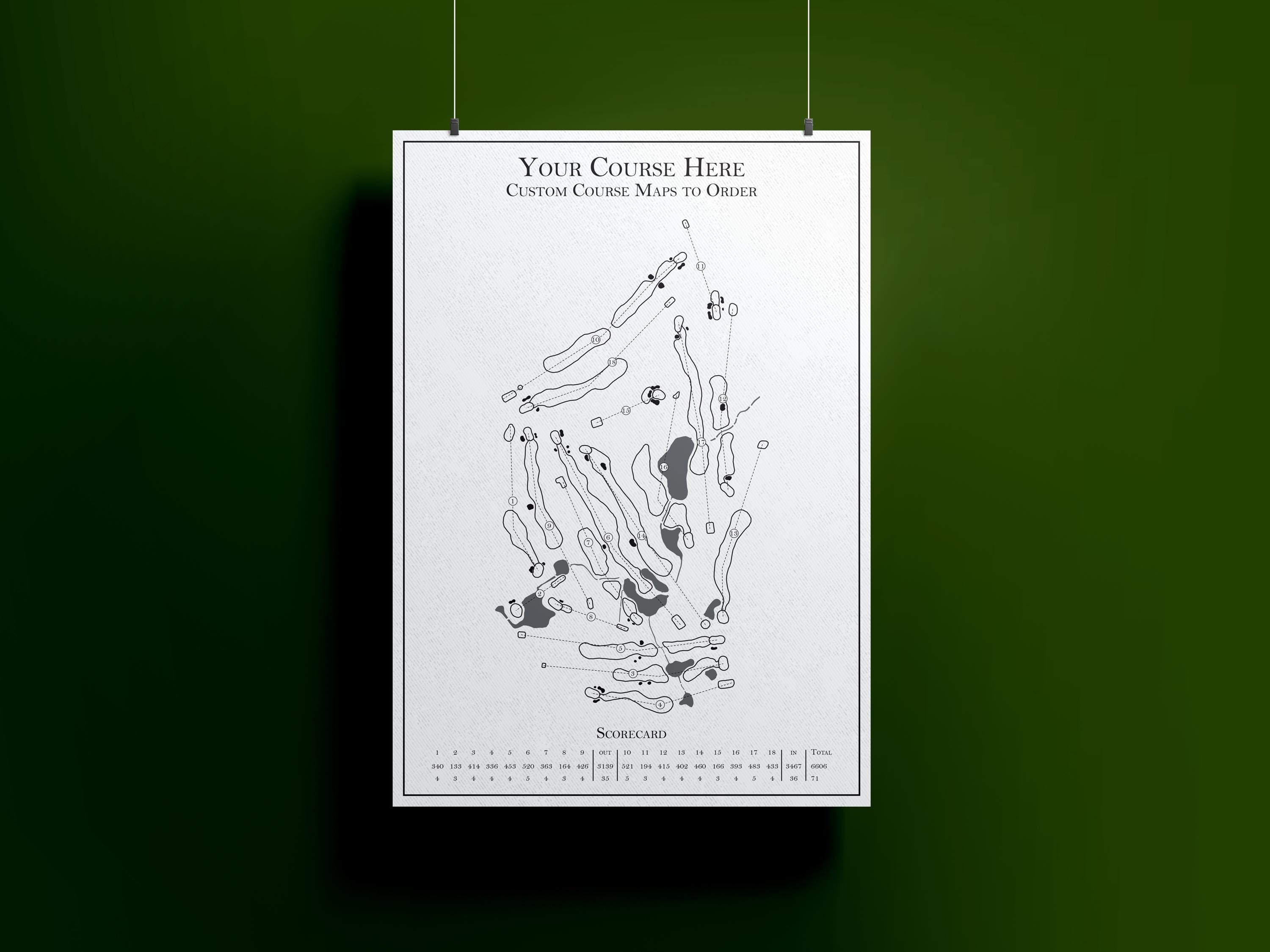 Custom Golf Course Map - Etsy UK