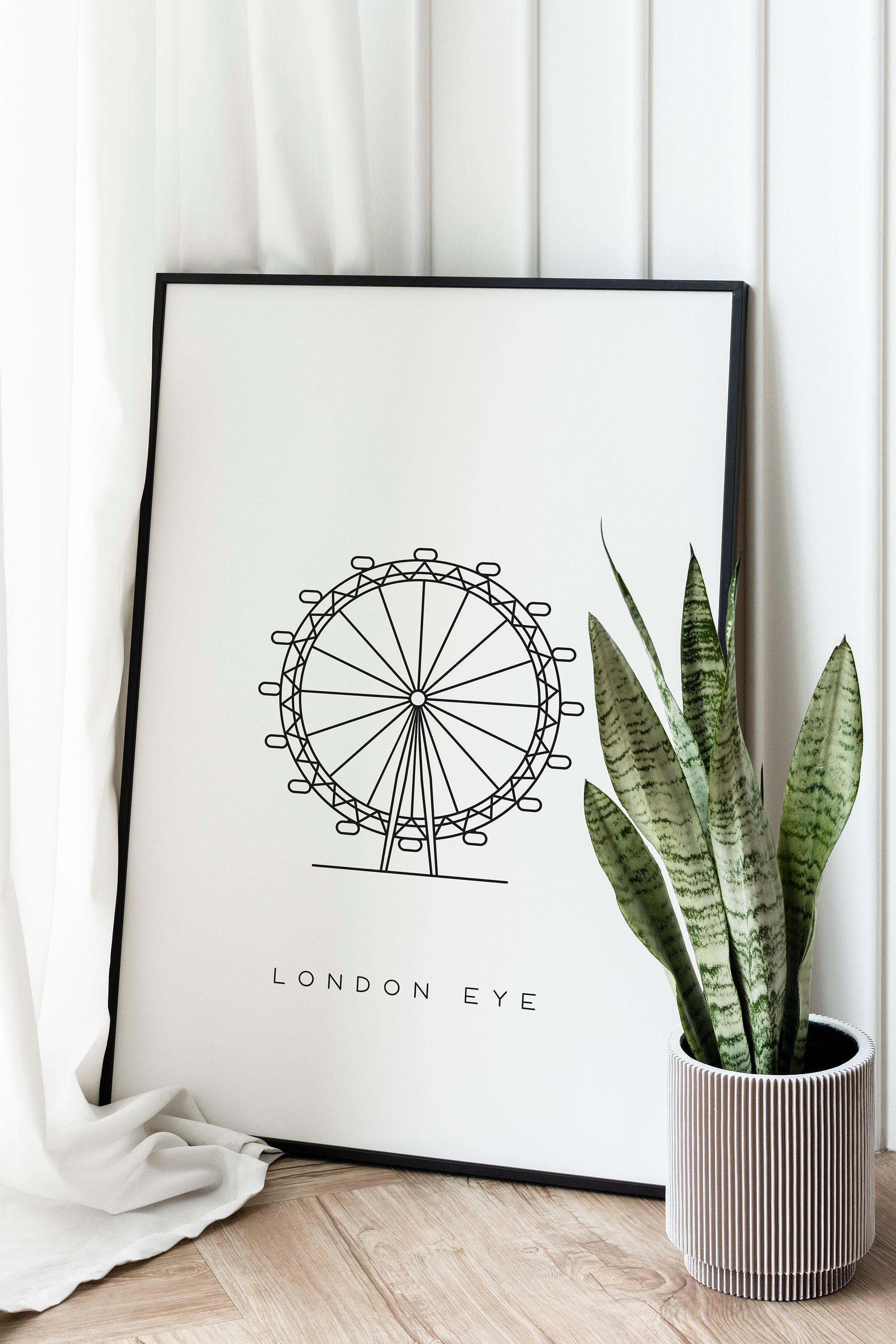 London Eye Line Illustration - Etsy