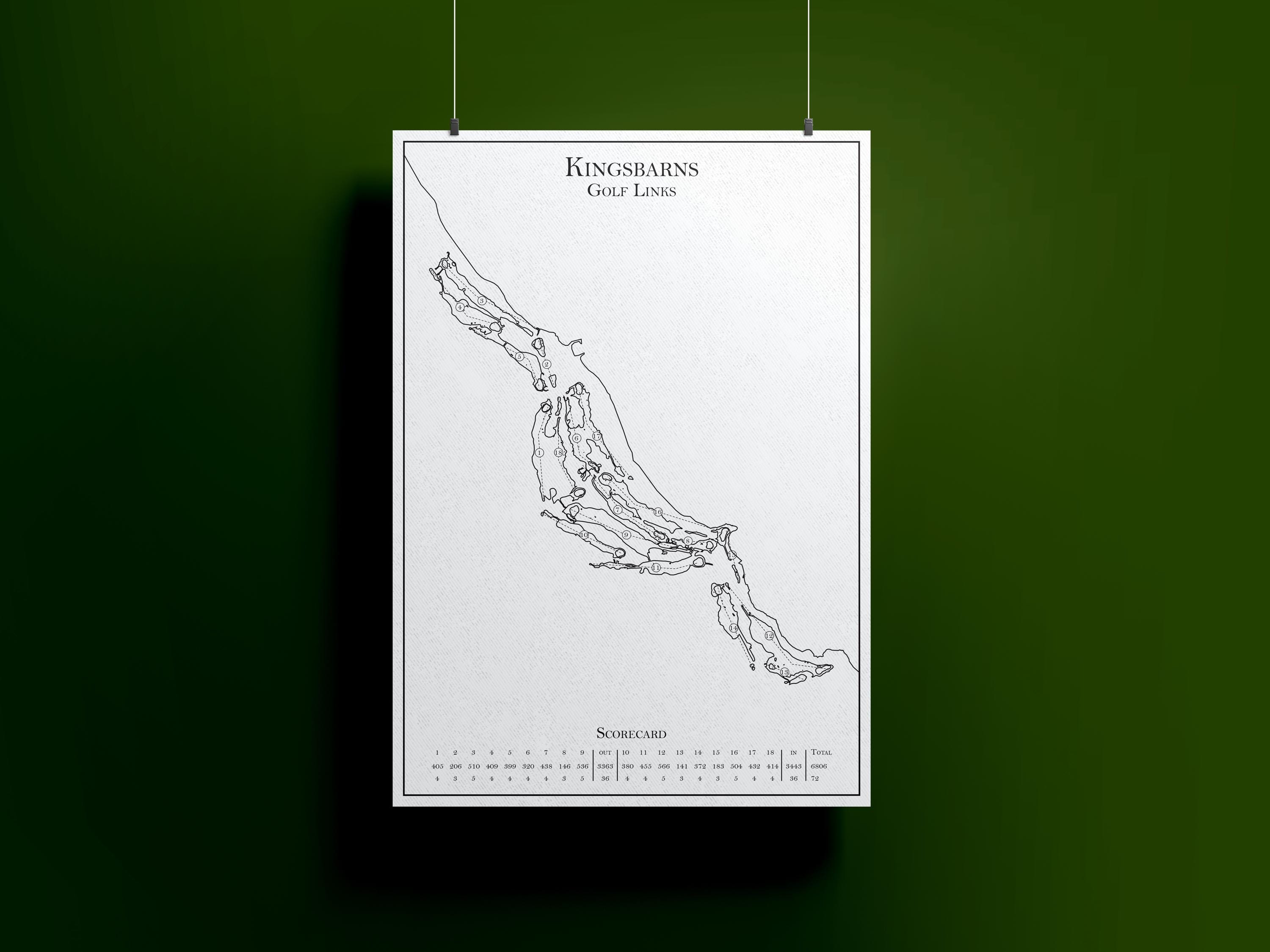 Kingsbarns Golf Course Map - Etsy UK