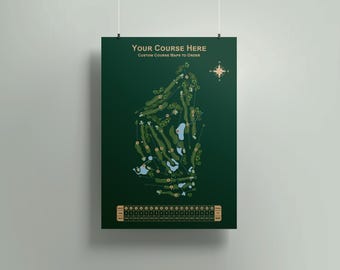 Custom Golf Course Map | Full Colour - Etsy