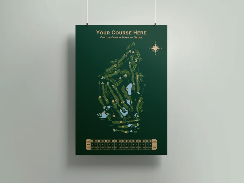 Custom Golf Course Map | Full Colour - Etsy