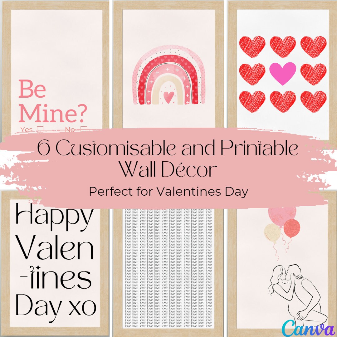 Valentines Day Wall Decor- Printable and Editable - Etsy