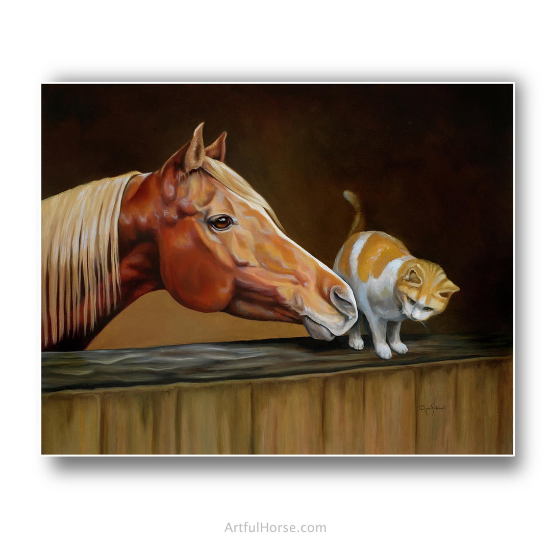 Arabian Horse Oil Painting Fine Art Print Reproduction, Chestnut ...