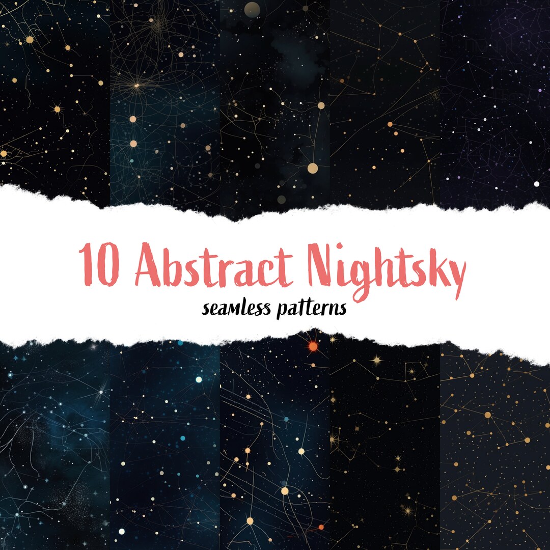 Stardust Abstract Night Sky Seamless Patterns - 10 Starry Night Designs ...
