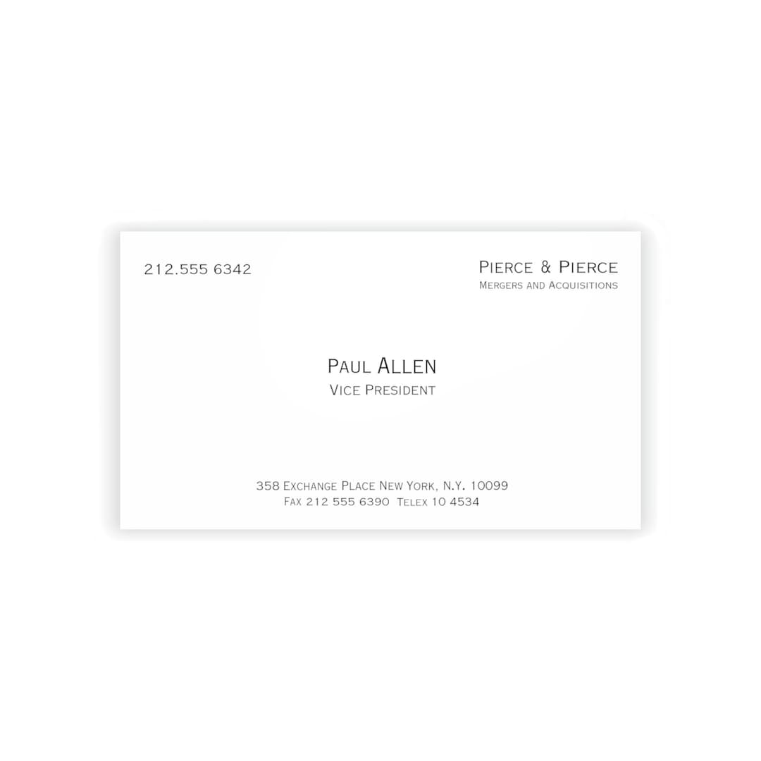Paul Allen Business Card - Etsy