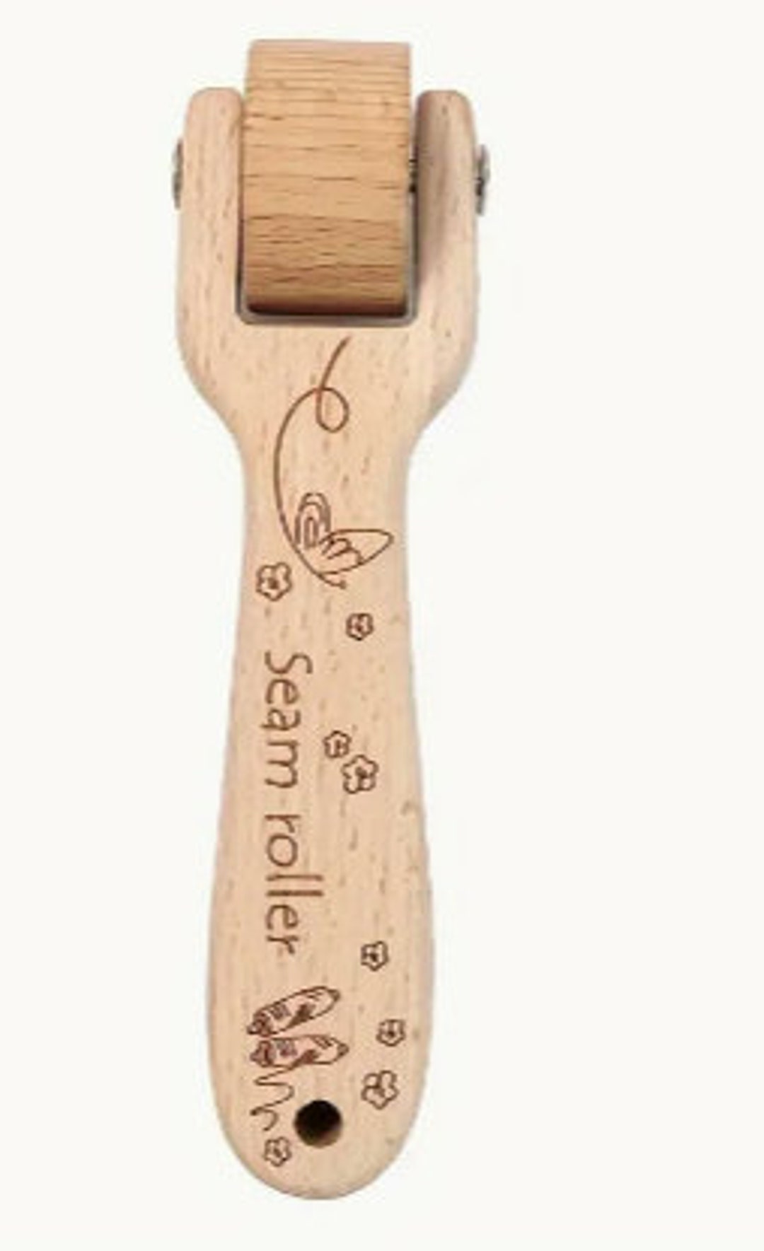 1 PC Wood Seam Roller, Fabric Press Roller Tool for Quilting, Decorated ...