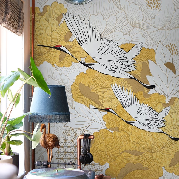 Modern Crane Wallpaper - Etsy