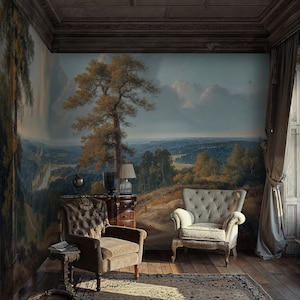 Scenic Wallpaper Mural | Rural Landscape Wallpaper Peel and Stick ...