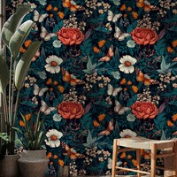 Botanical Wallpaper - Etsy