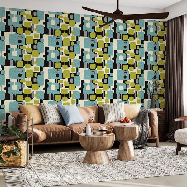 Mid Century Wallpaper - Etsy