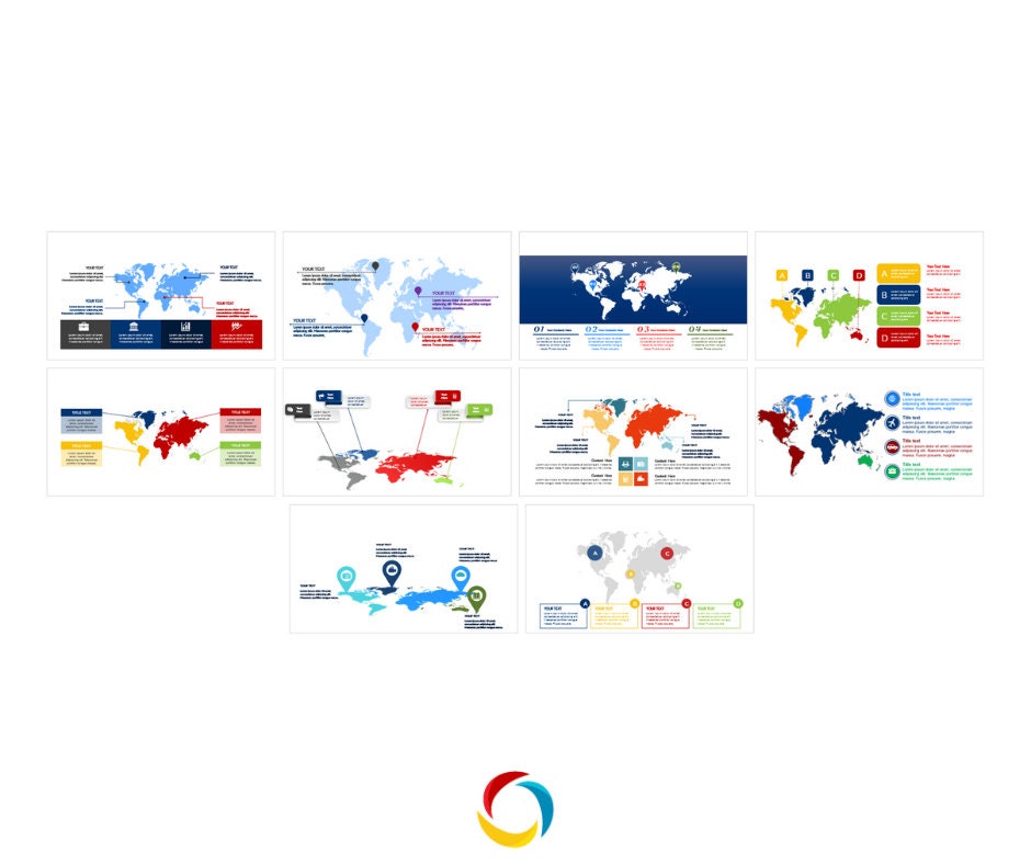 80 Powerpoint Template About World Maps, Black and White, Powerpoint ...
