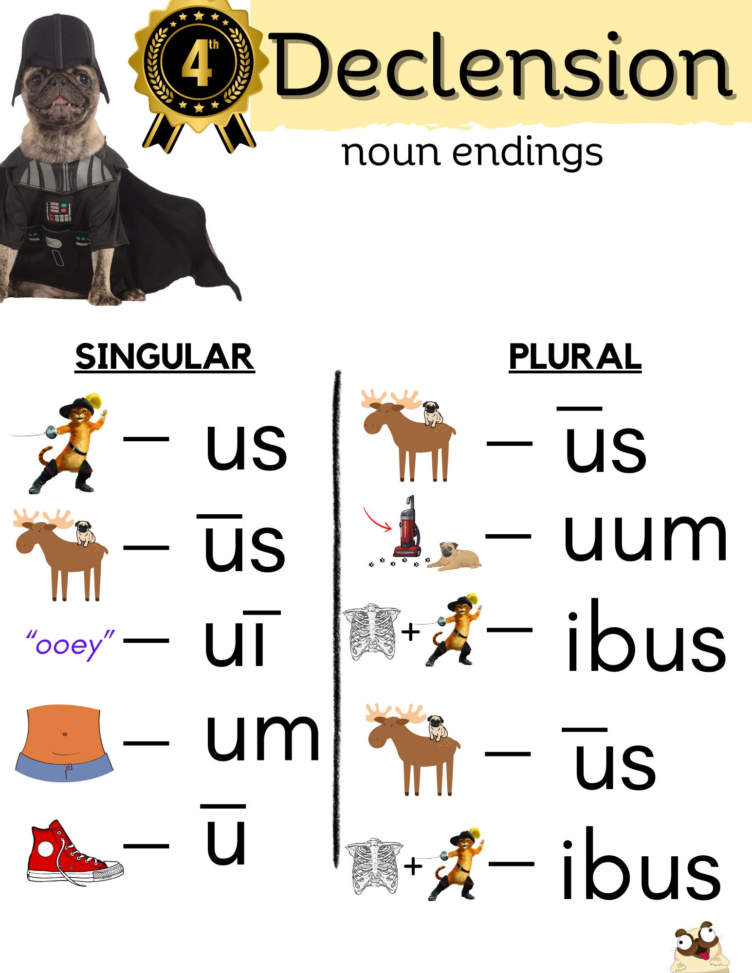 CC Cycle 1 5th Ed Latin Pug Latin 1-5 Declensions With Notes, Memory ...