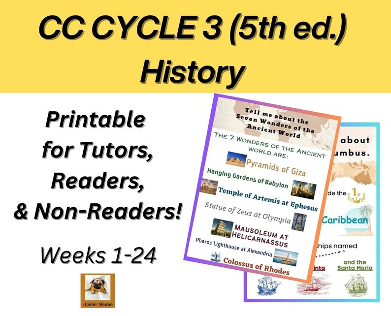 CC CYCLE 3 5th Ed. History Printable for Tutors, Readers and Non ...