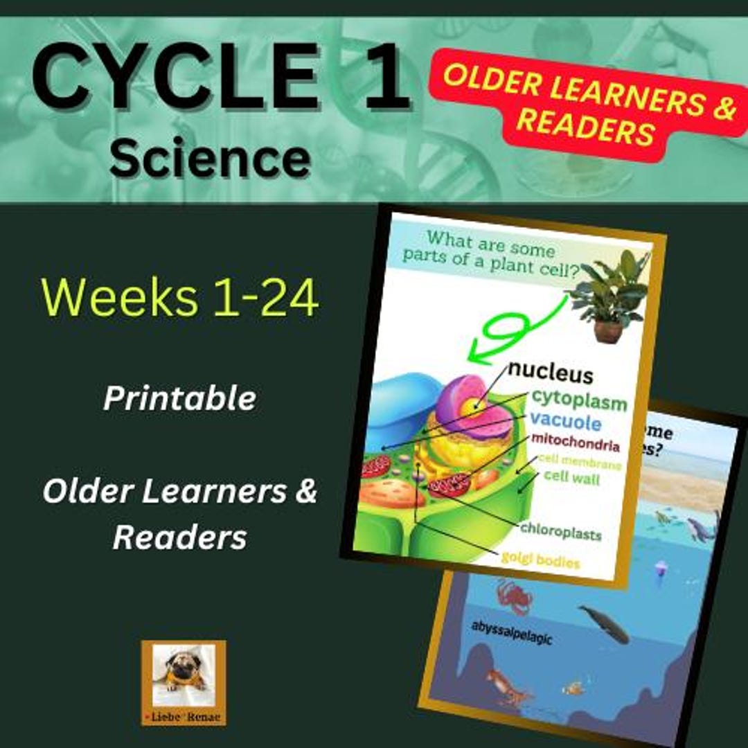 CC Cycle 1 Science Weeks 1-24 for Older Kids and Readers, Tutors (5th ...