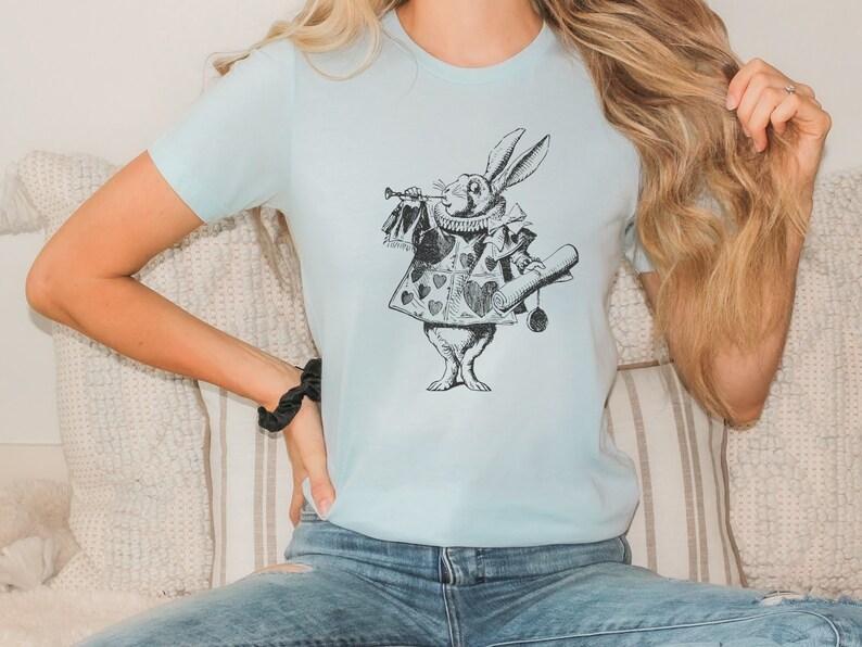 White Rabbit T-shirt, Alice in Wonderland, Alice Wonderland Tee, Alice ...