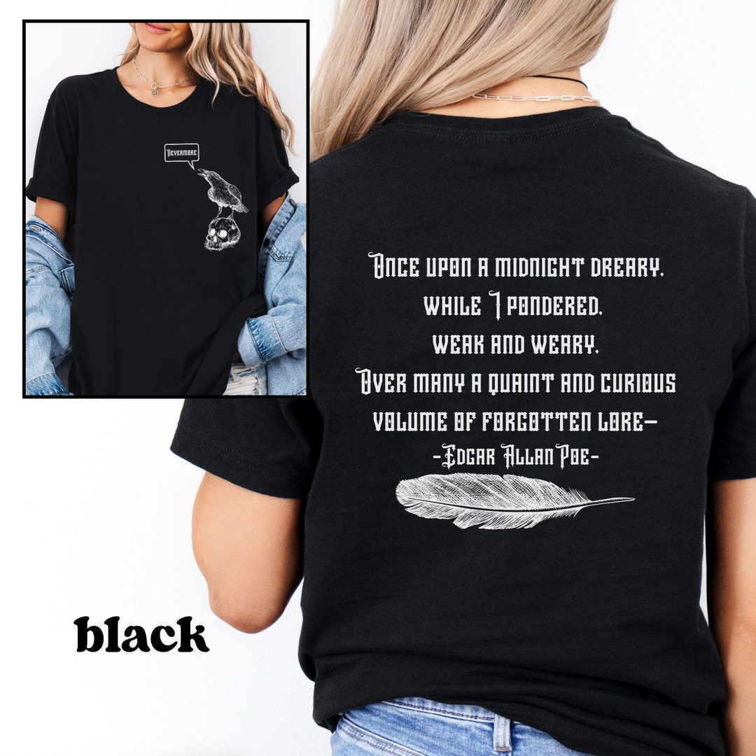 Raven Poem Shirt, Edgar Allan Poe Poetry Shirts, Gothic Literature ...