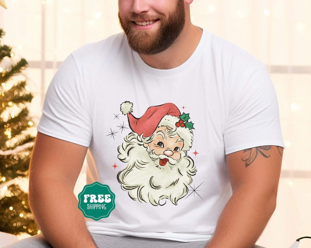 Vintage Santa Shirt Retro Christmas Shirt Santa Holiday Shirt - Etsy