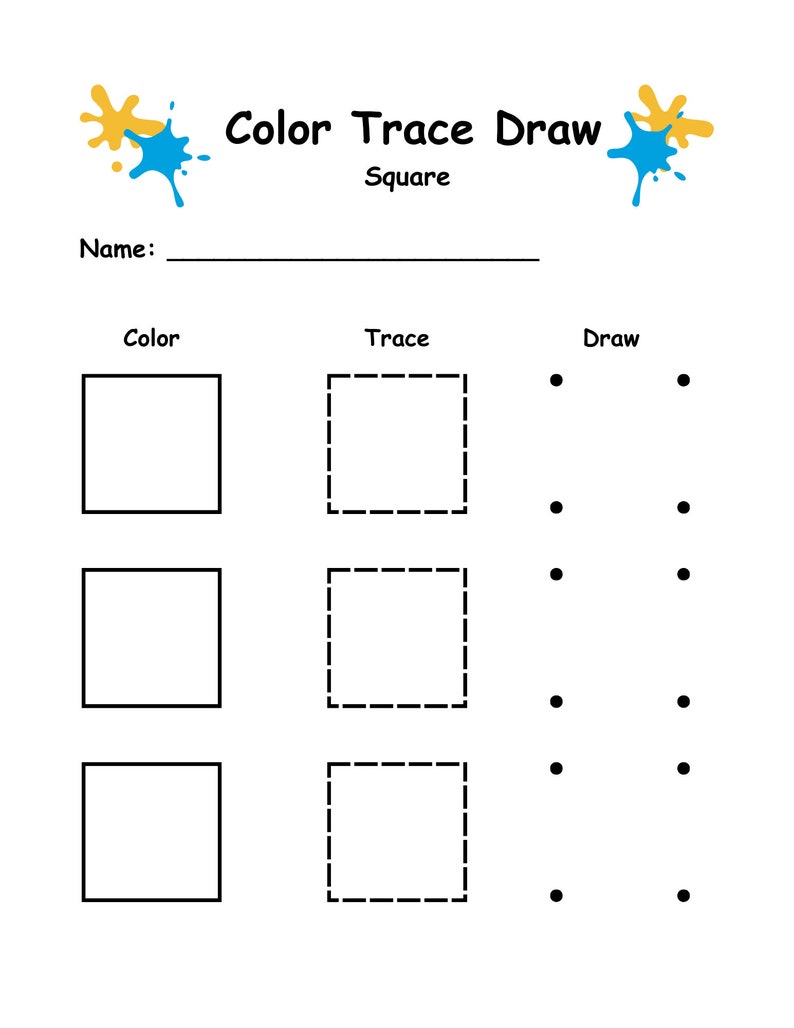 Prek Kindergarten Shape Worksheets Etsy