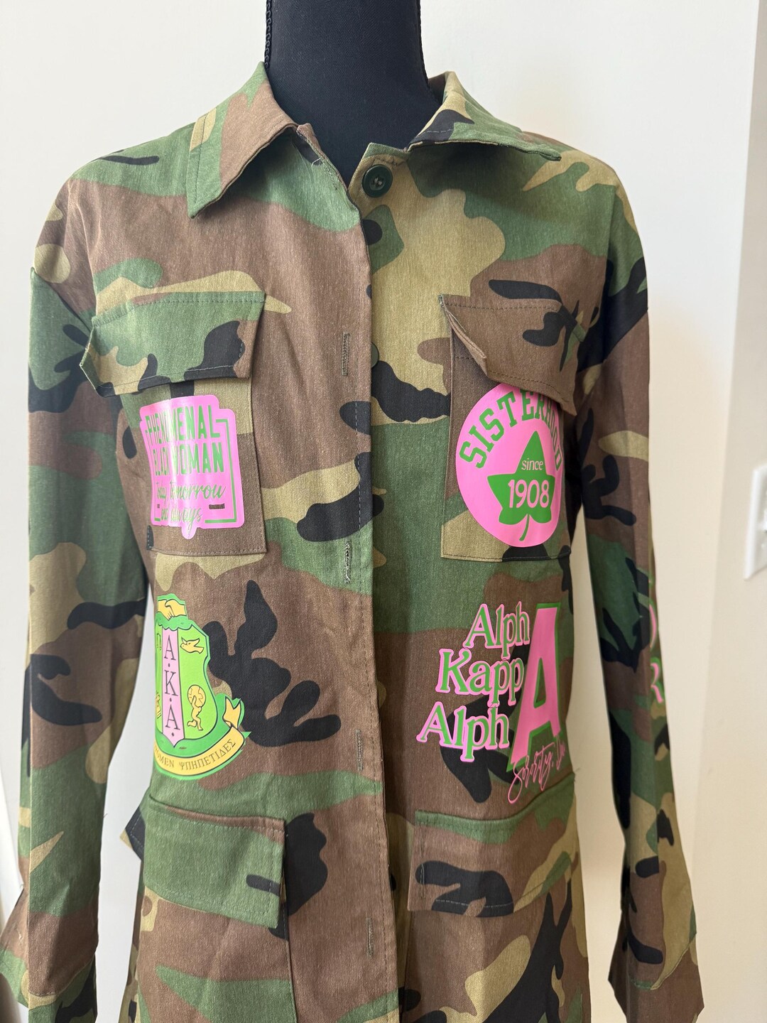 AKA Camo Jacket, Customized AKA Greek Jacket, Aka Jacket, Greek Camo ...