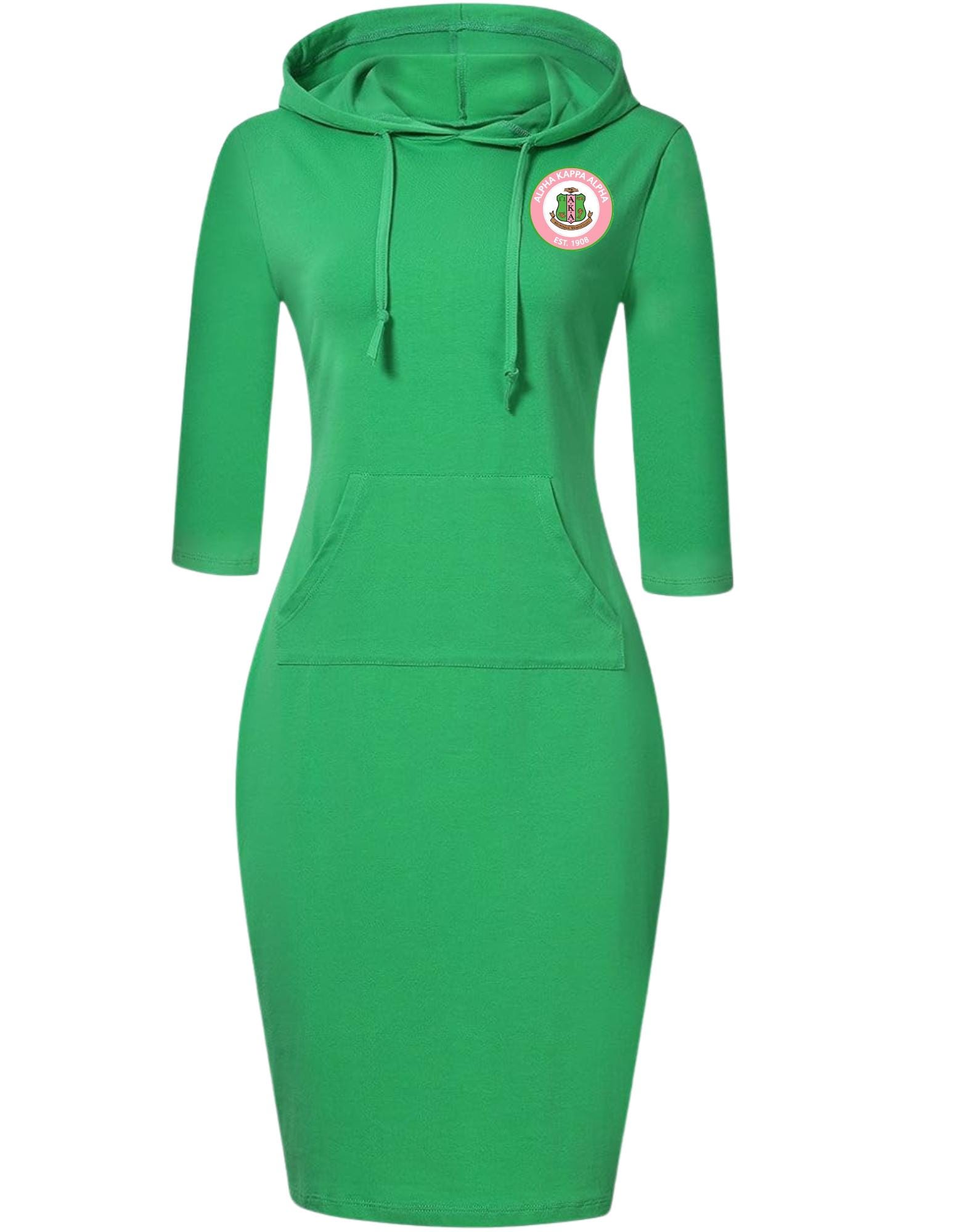 AKA Hoodie Dress, Aka Soror, Greek Wear, Greek Hooded Dress, AKA Dress ...
