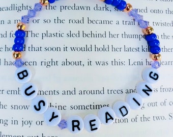 Book Lover Word Bracelet Letters for Women, Page Turner, Custom Word ...