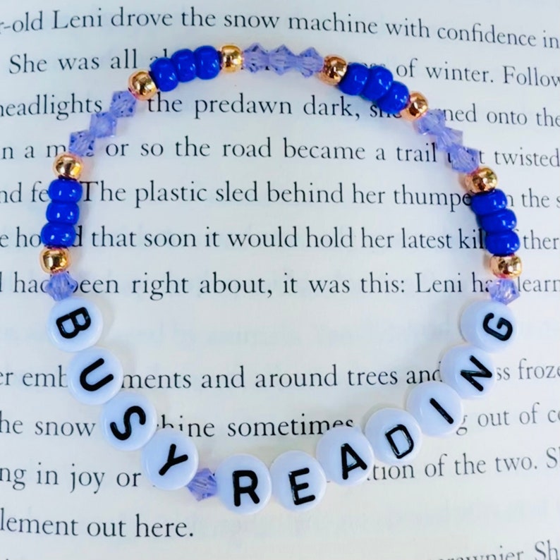 Book Lover Word Bracelet Letters for Women, Busy Reading, Custom Word ...