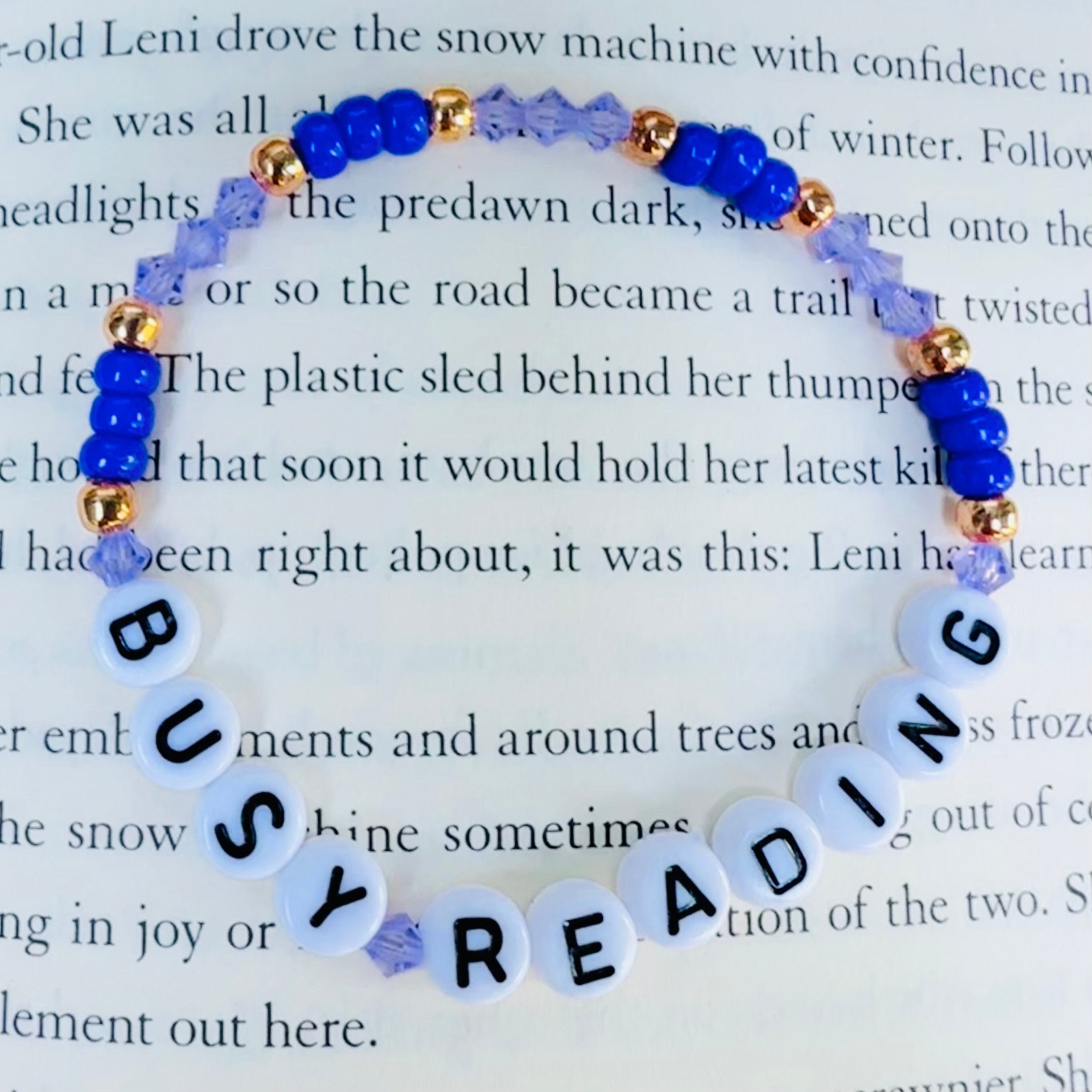 Book Lover Word Bracelet Letters for Women, Busy Reading, Custom Word ...