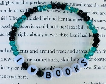Book Lover Word Bracelet Letters for Women, Book Bestie, Custom Word ...