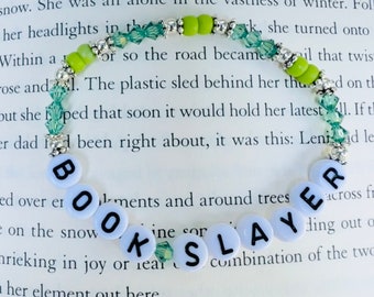 Book Lover Word Bracelet Letters for Women, Busy Reading, Custom Word ...
