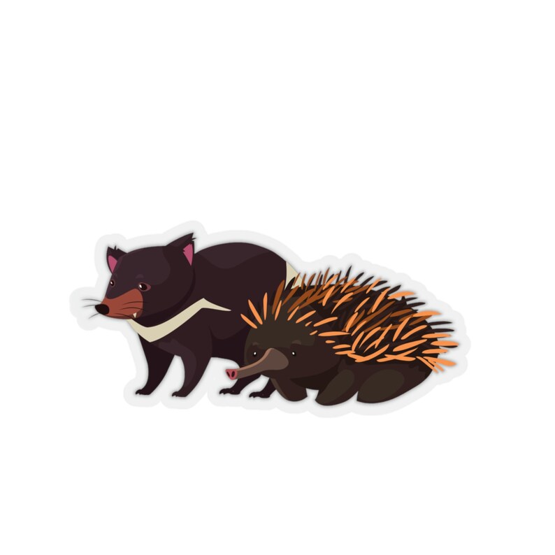 Tasmanian Devil and Echidna Kiss-cut Stickers - Etsy