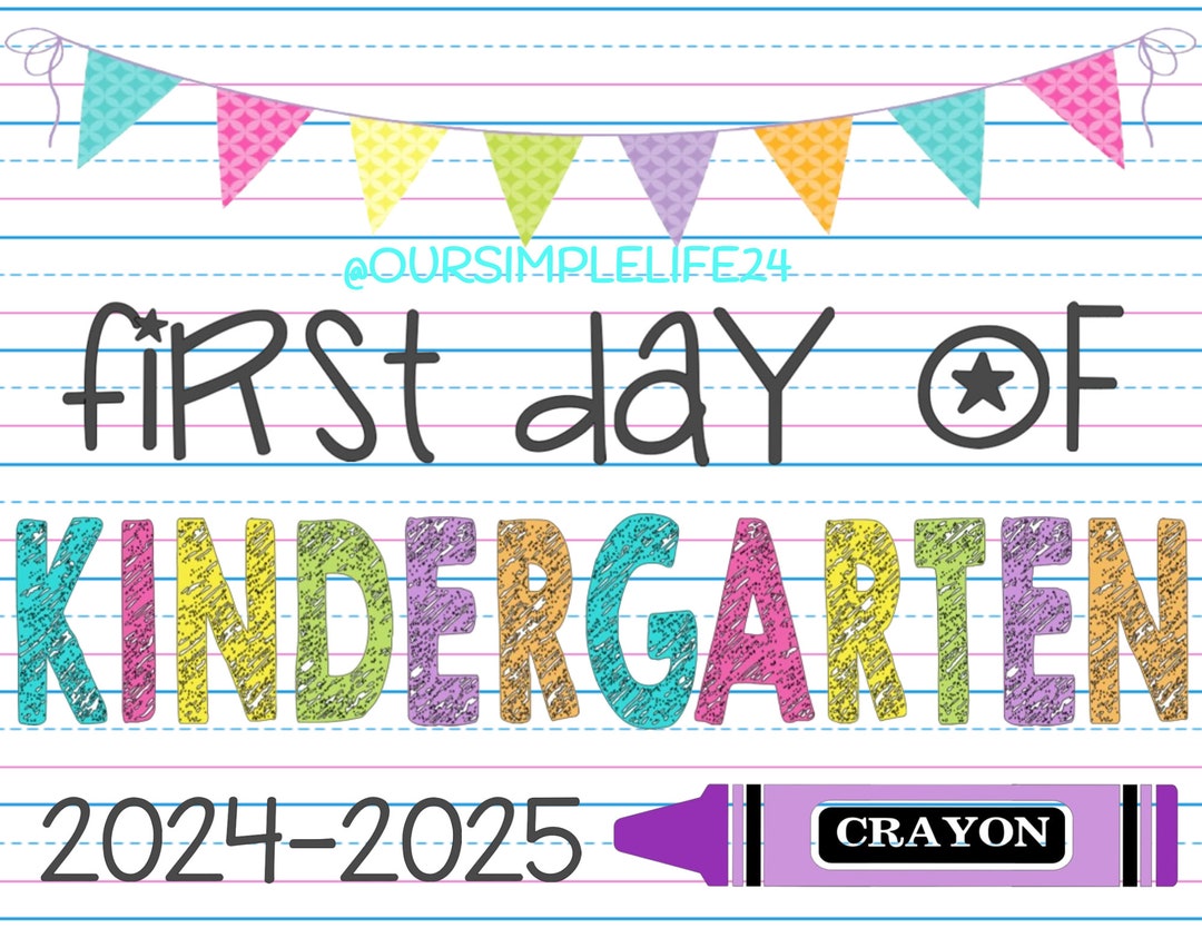First Day of School Sign Kindergarten Back to School 2024-2025 - Etsy