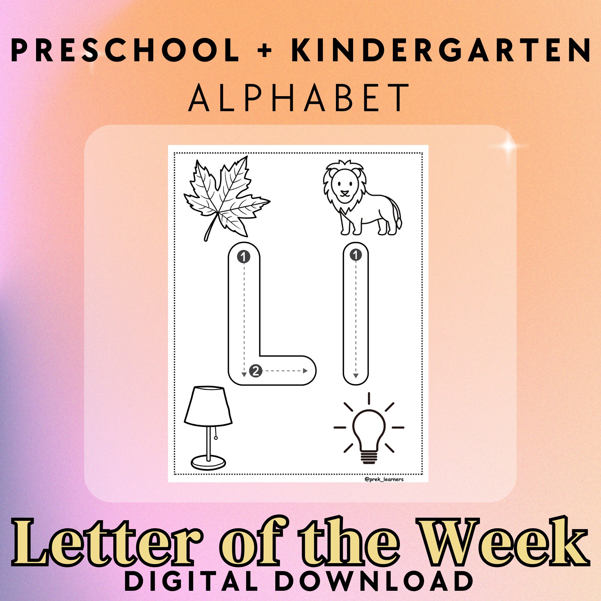 Preschool + Kindergarten Letter of the Week Uppercase + Lowercase ...