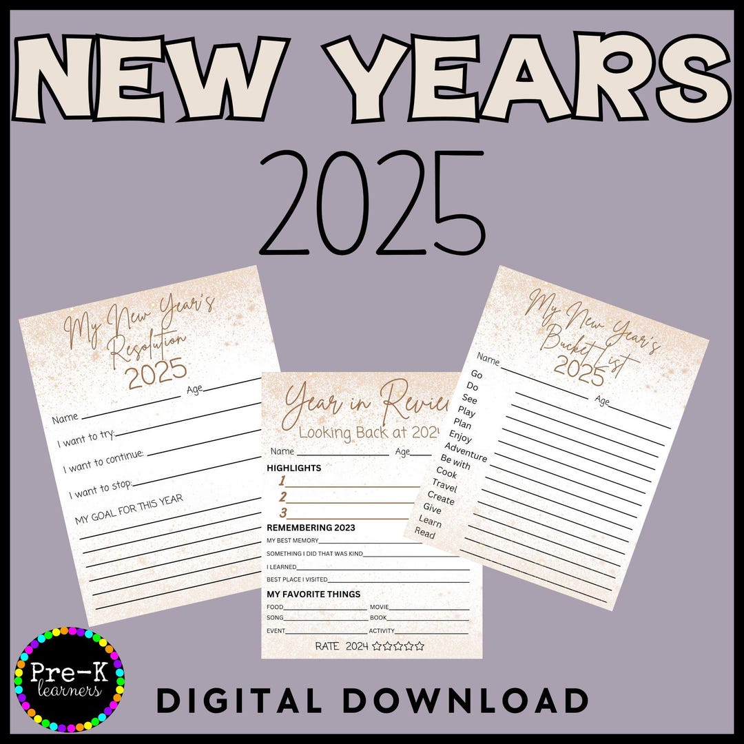 My New Year's Printables 2024 Year in Review 2025 Resolutions New Year ...