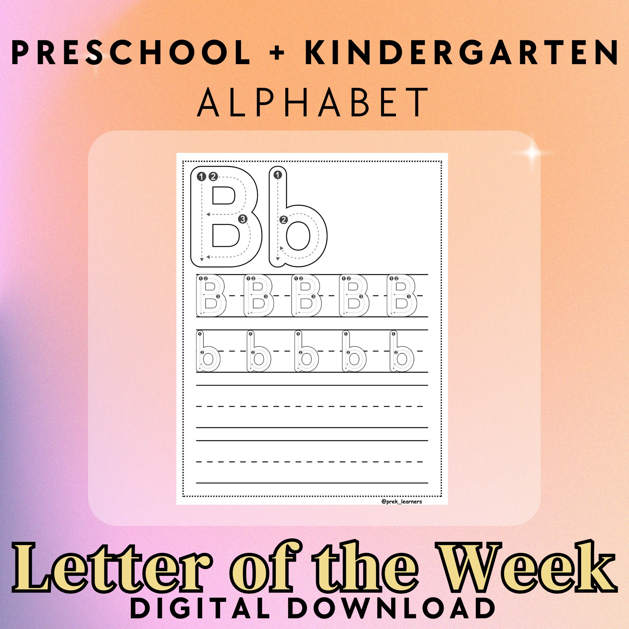 Preschool + Kindergarten Letter of the Week Uppercase + Lowercase ...
