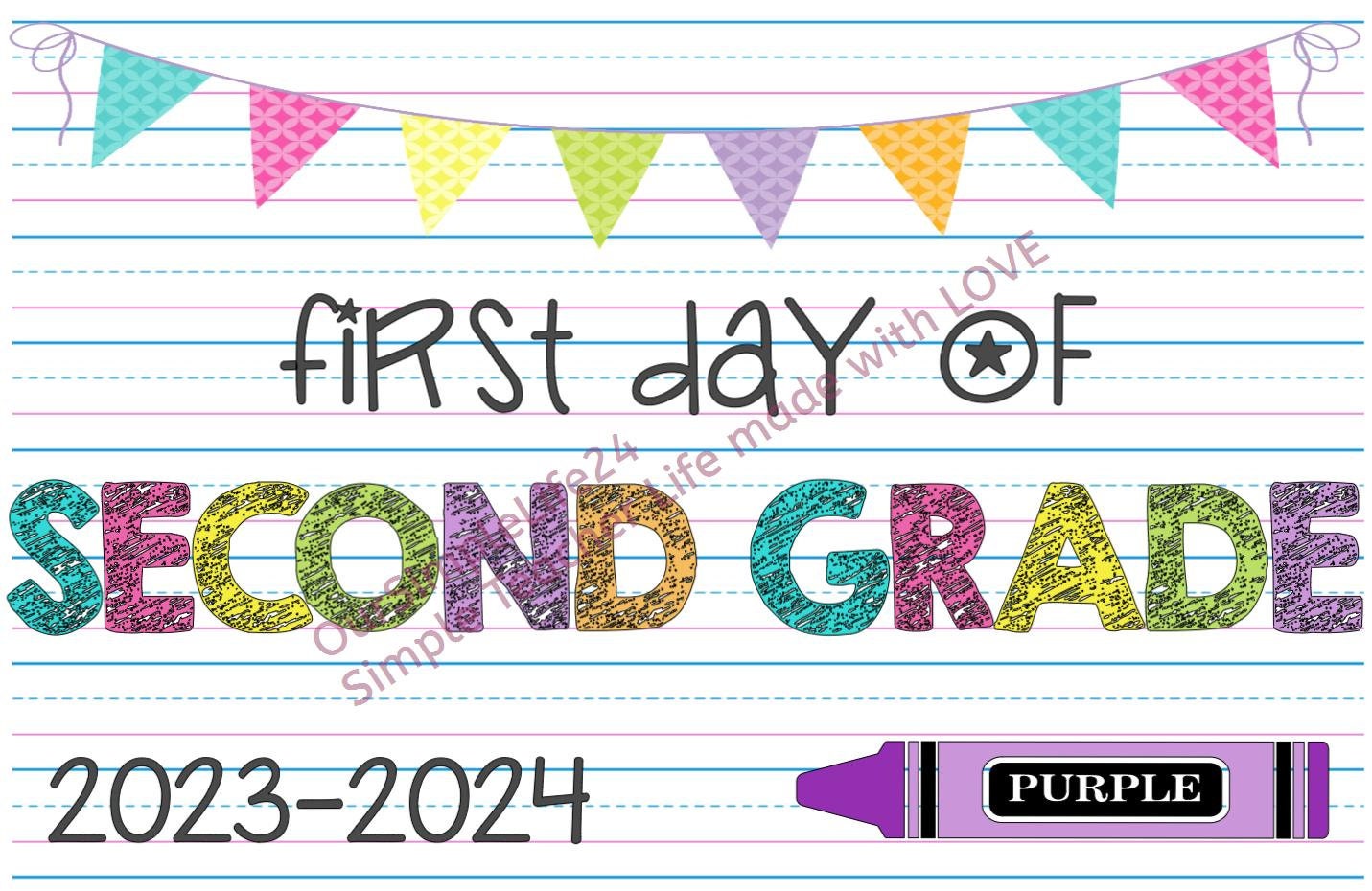 First Day of School Sign Second Grade 2nd Grade Back to School 2023 ...