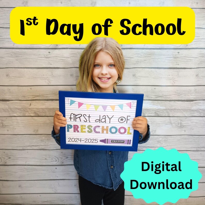 First Day of School Sign First Grade (1st Grade) Back to School 2025 ...