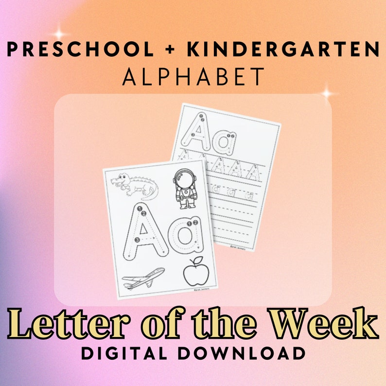 Preschool + Kindergarten Letter of the Week Uppercase + Lowercase ...