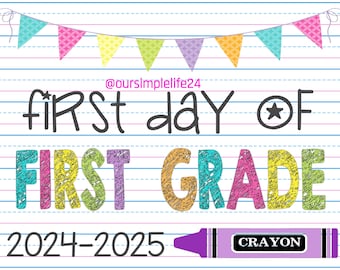 First Day of School Sign Kindergarten Back to School 2024-2025 - Etsy