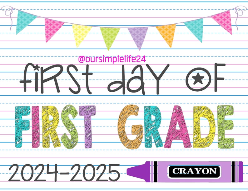 First Day of School Sign First Grade (1st Grade) Back to School 2025 ...
