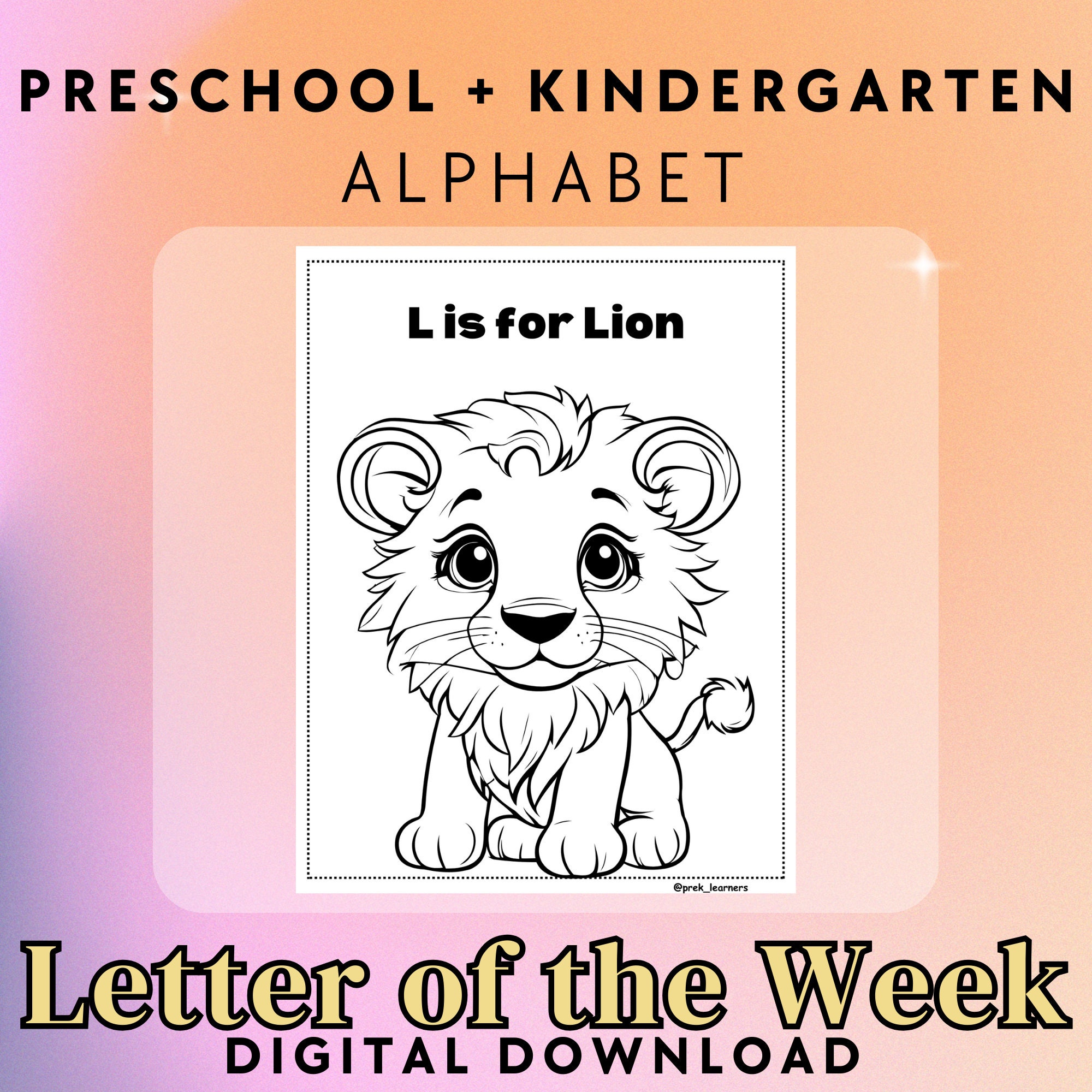Preschool + Kindergarten Letter of the Week Uppercase + Lowercase ...