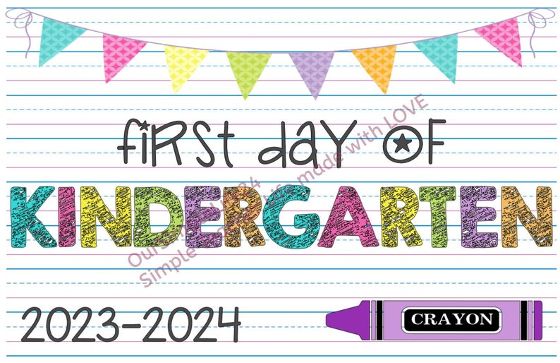 First Day of School Sign Kindergarten Back to School 2023-2024 - Etsy