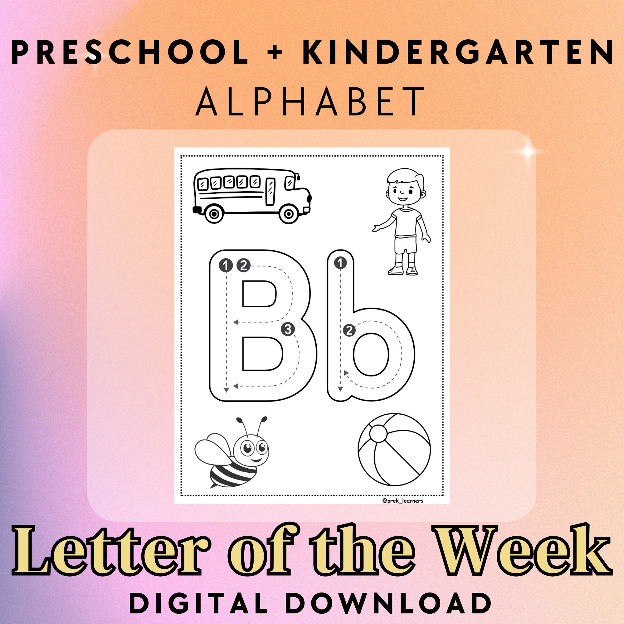 Preschool + Kindergarten Letter of the Week Uppercase + Lowercase ...