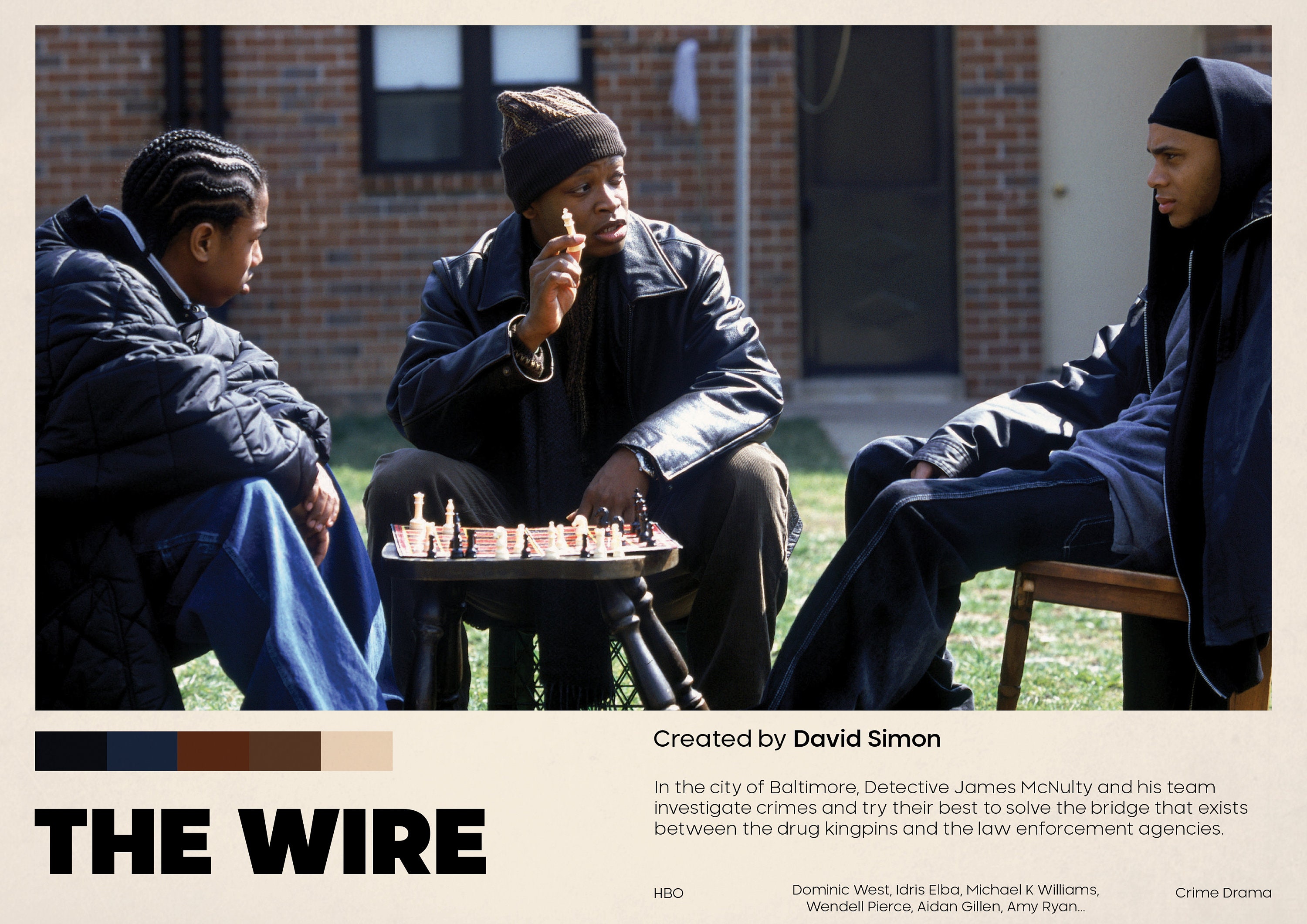 The Wire David Simon Movie Poster Vintage Retro Art Minimalist TV Serie ...