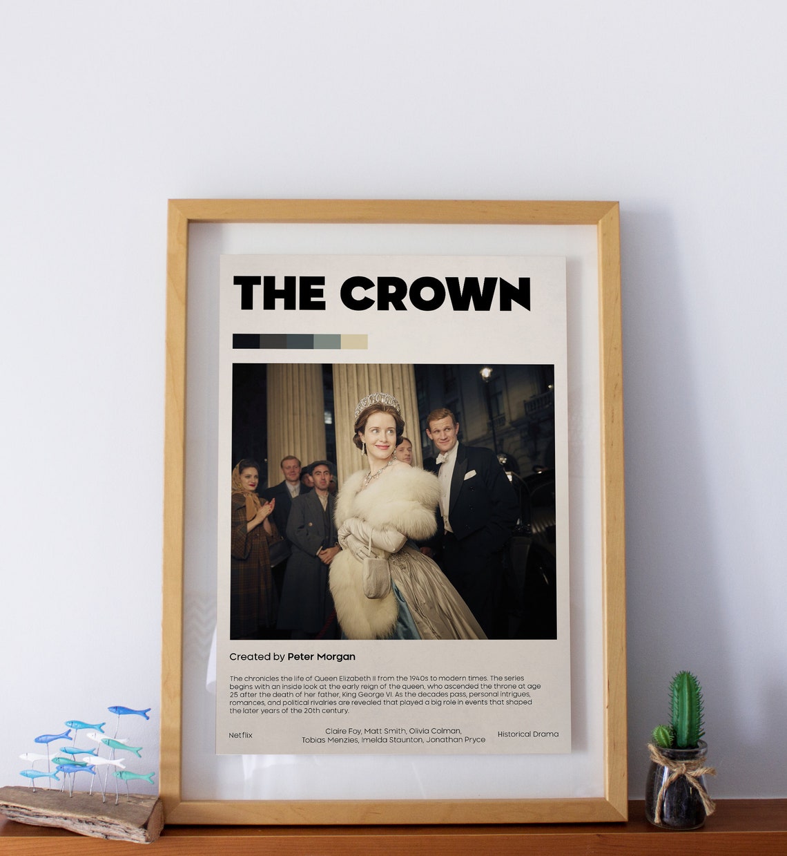 The Crown Peter Morgan Movie Poster Vintage Retro Art Minimalist TV ...