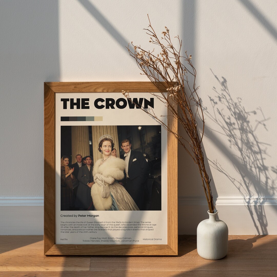 The Crown Peter Morgan Movie Poster Vintage Retro Art Minimalist TV ...